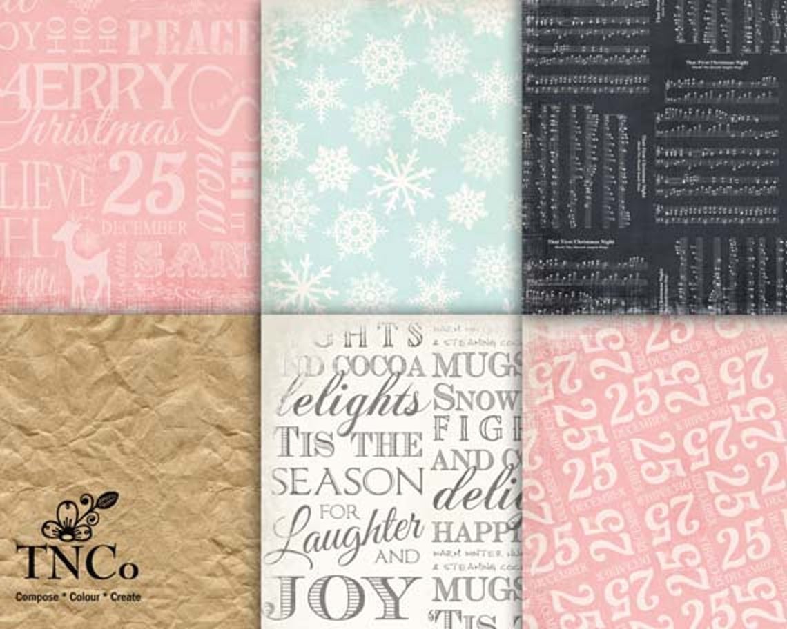 Digital Snowflake Paper Printable Pastel Christmas Paper - Etsy