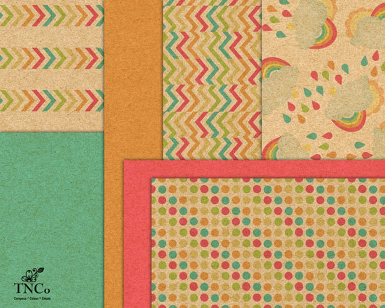 Kraft Paper Patterned Kraft Paper Digital Kraft Paper | Etsy