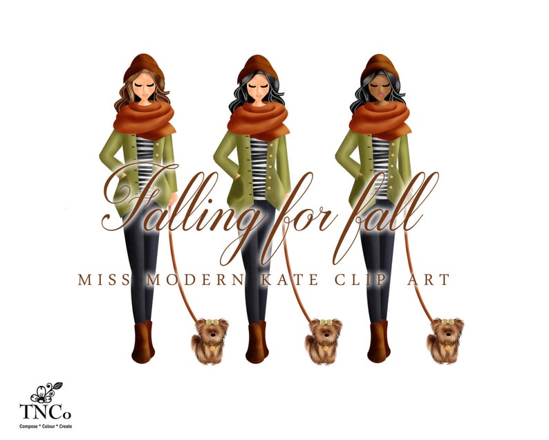 Fashion Illustration - Fall Clip Art - Autumn Clip Art - Watercolor ...
