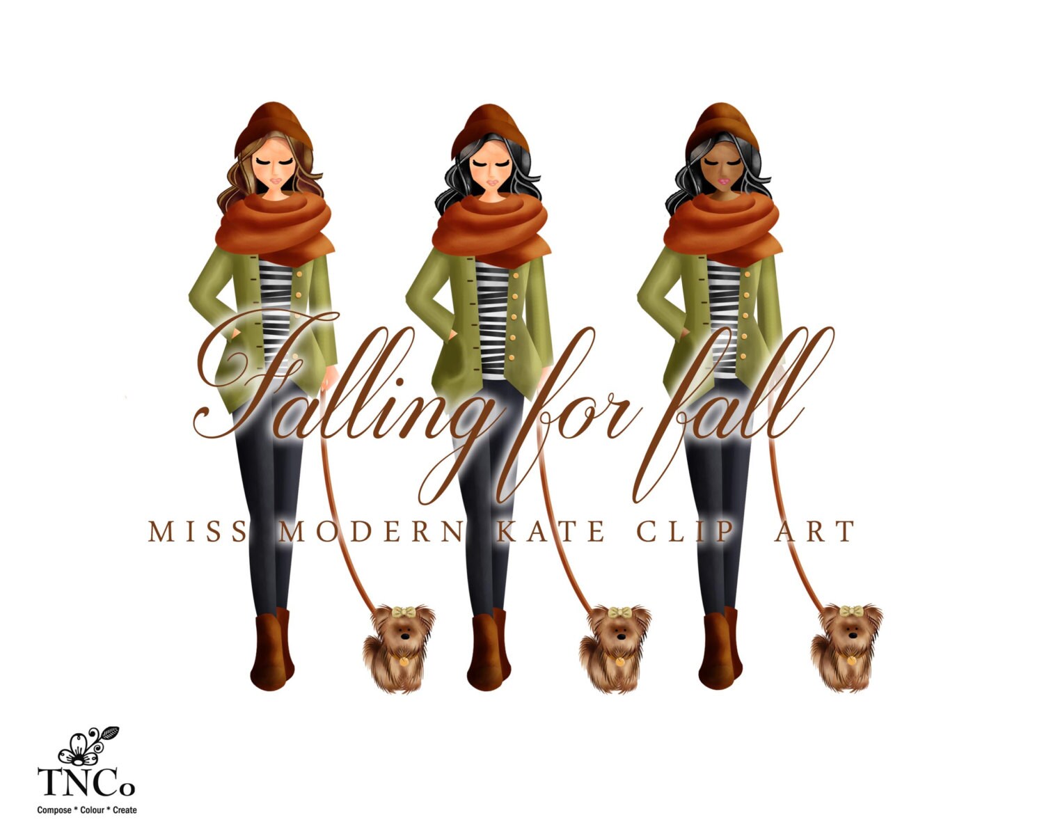 Fashion Illustration Fall Clip Art Autumn Clip Art - Etsy