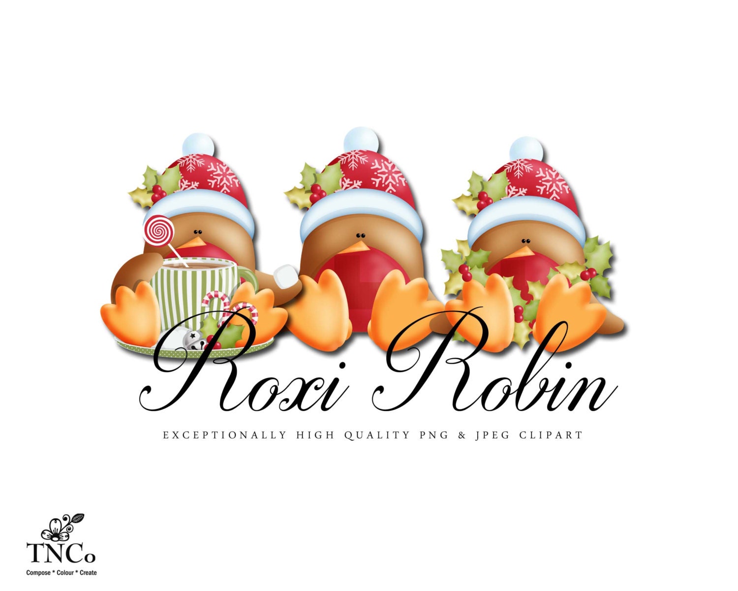 Robin Clipart Christmas Clipart Bird Clipart Robin Print | Etsy