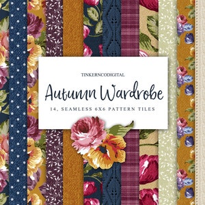 Fall Digital Paper - Seamless Digital Pattern - Autumn Scrapbook Paper ...