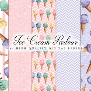 Ice Cream Digital Paper - Digital Download - Summer Paper - Digital ...