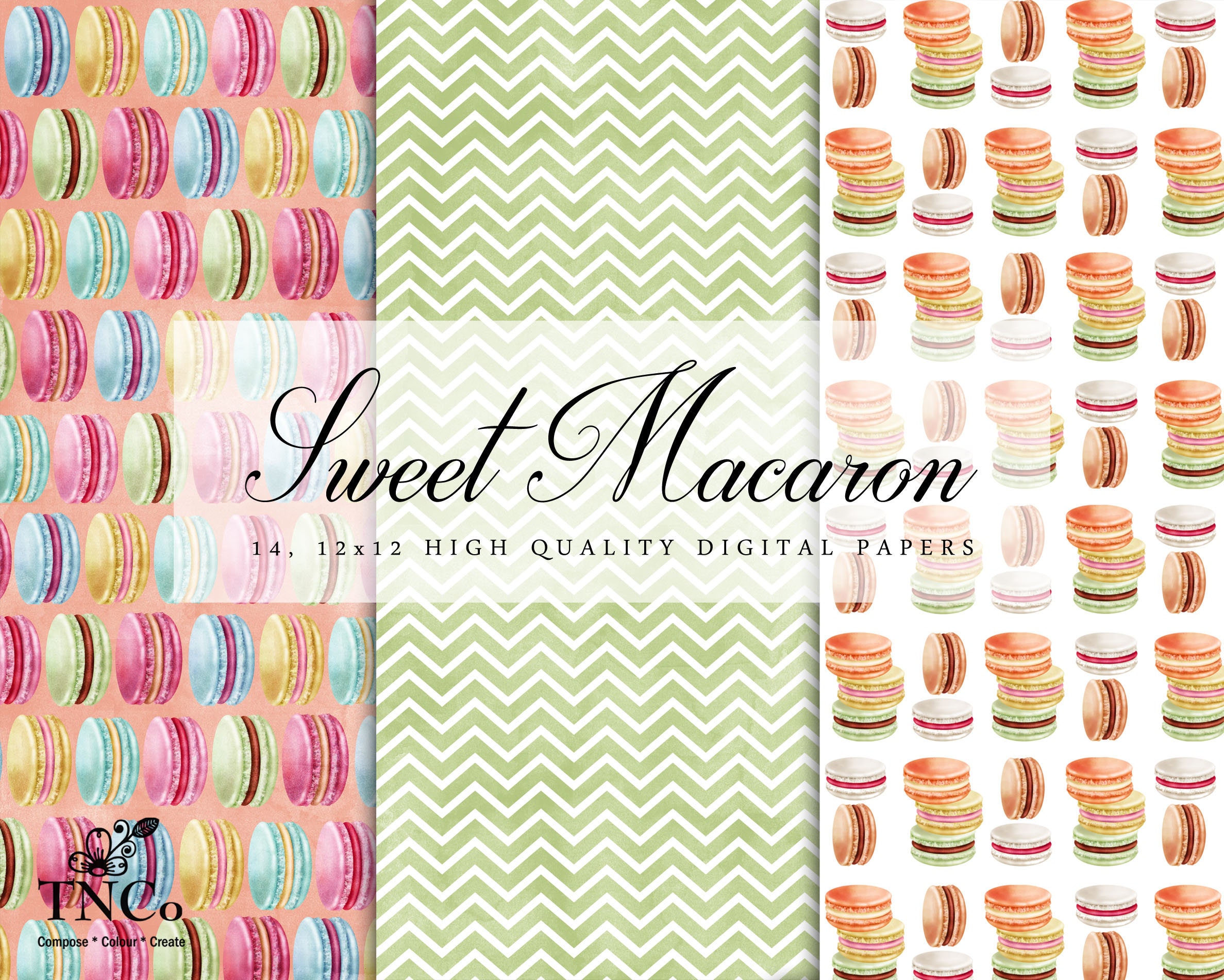 Macaron Pattern Macaron Paper Macaron Display Background | Etsy