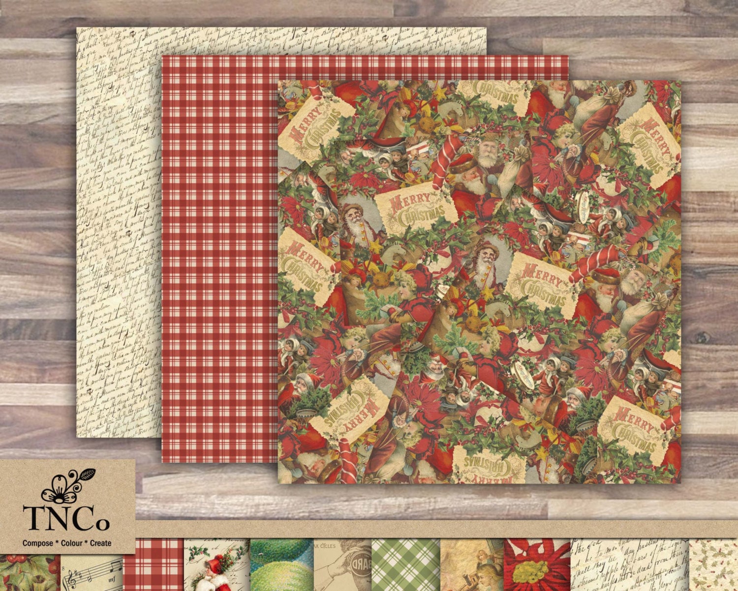 Vintage Style Christmas Paper Christmas Paper Download 12 X - Etsy