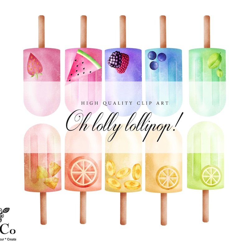 Popsicle Clipart - Etsy