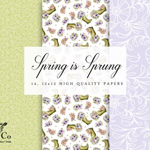 Spring Patterned Digital Papers Plaid Digital Papers Rabbit Digital ...