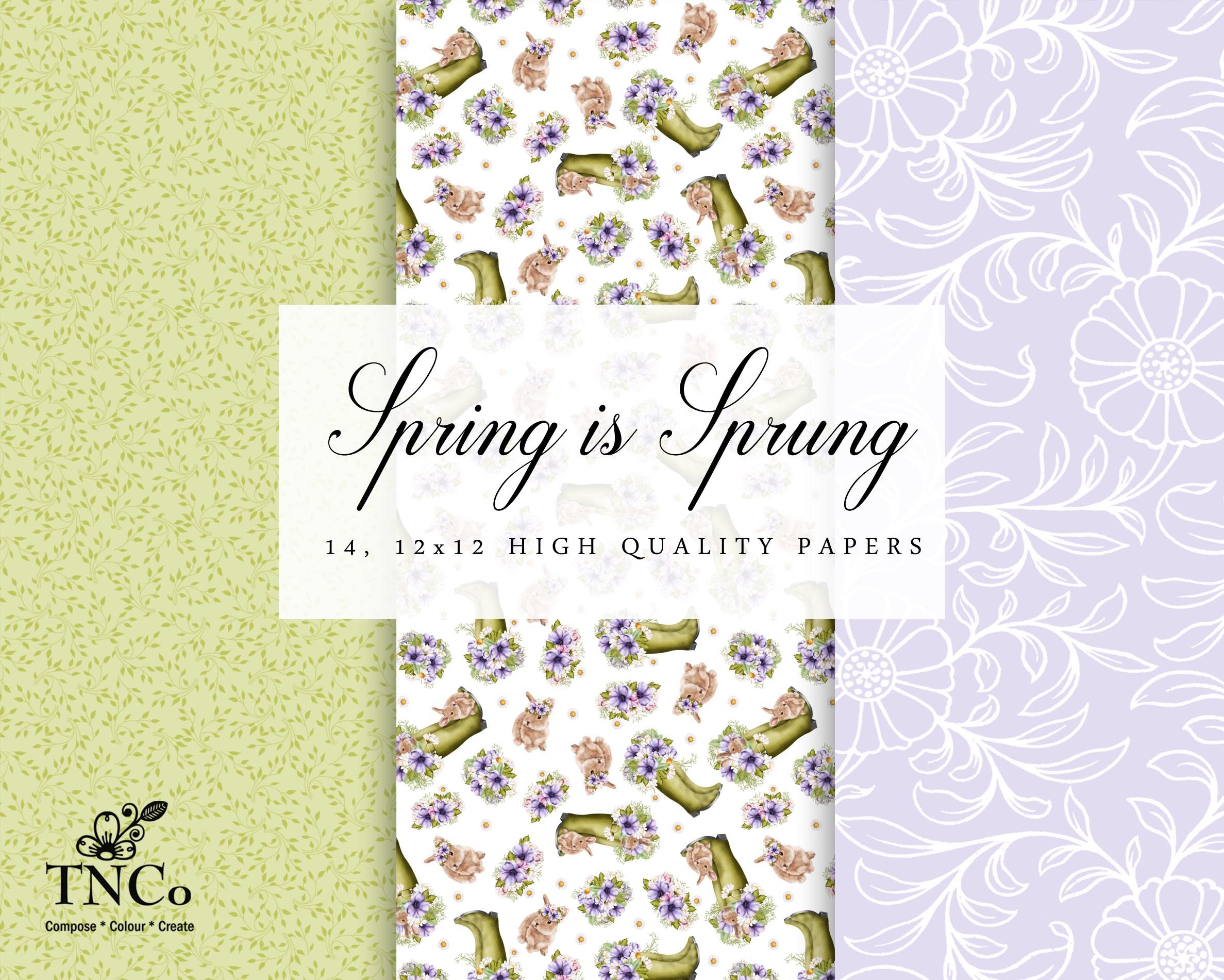 Spring patterned Digital Papers Plaid digital papers | Etsy