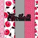 Floral Digital Paper - Chevron Paper - Pink Digital Paper - Digital ...