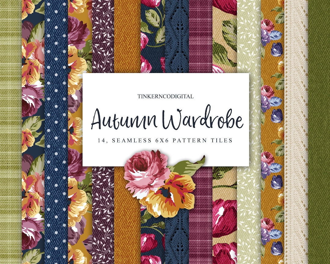 Fall Digital Paper - Seamless Digital Pattern - Autumn Scrapbook Paper ...