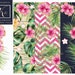 Tropical Print Digital Paper - Stripe Paper - Exotic Patterned ...