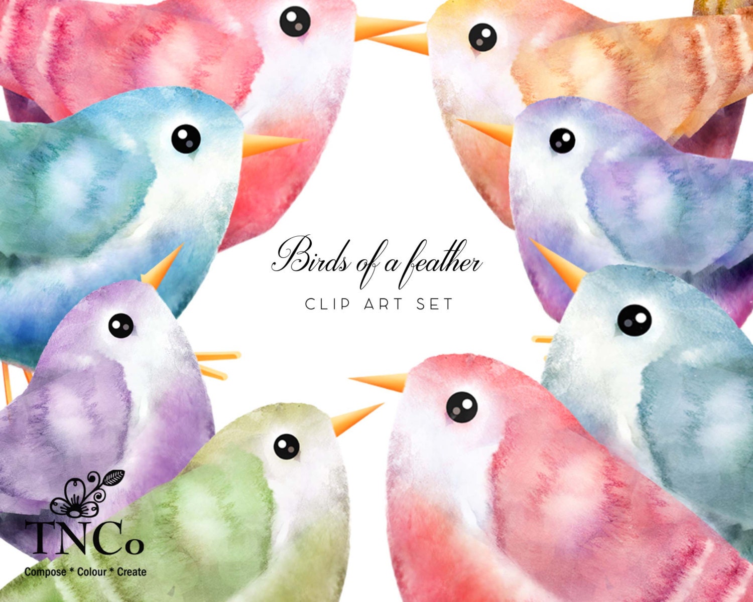 Watercolour Bird Bird Clipart Watercolour Bird Prints - Etsy