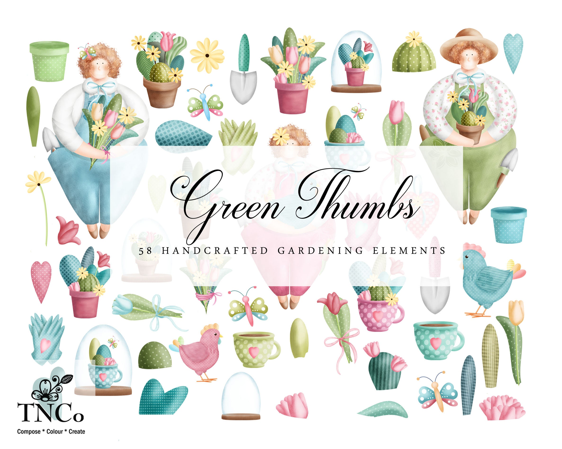 Watercolor Cacti Clipart for Planner Stickers - Flower Clipart ...
