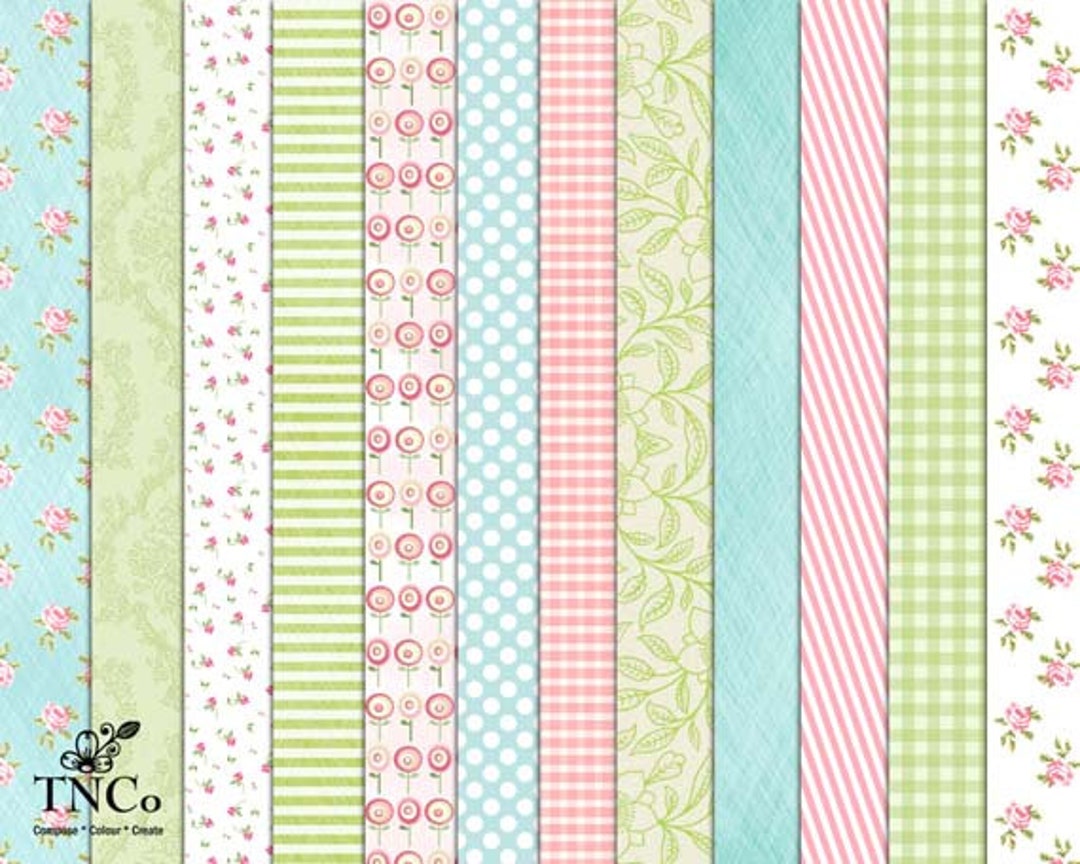 Rose Digital Paper, English Garden Papers, Shabby Digital Scrapbooking ...
