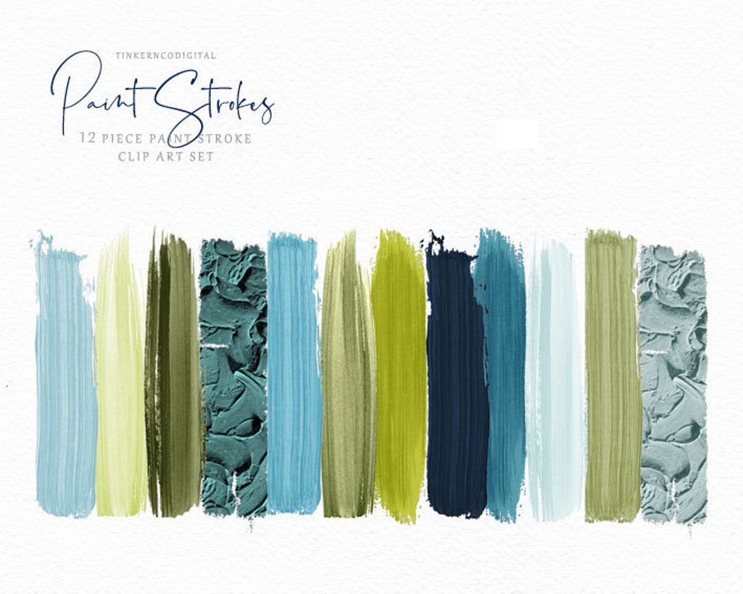 Paint Stroke Clip Art - Blue and Green Paint Stroke - Planner Sticker ...
