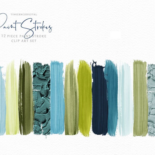 Green Paint Stroke Clipart - Etsy