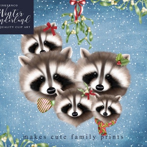 Christmas Clipart - Winter Bear Clipart - Fox Clipart - Bear Digital ...