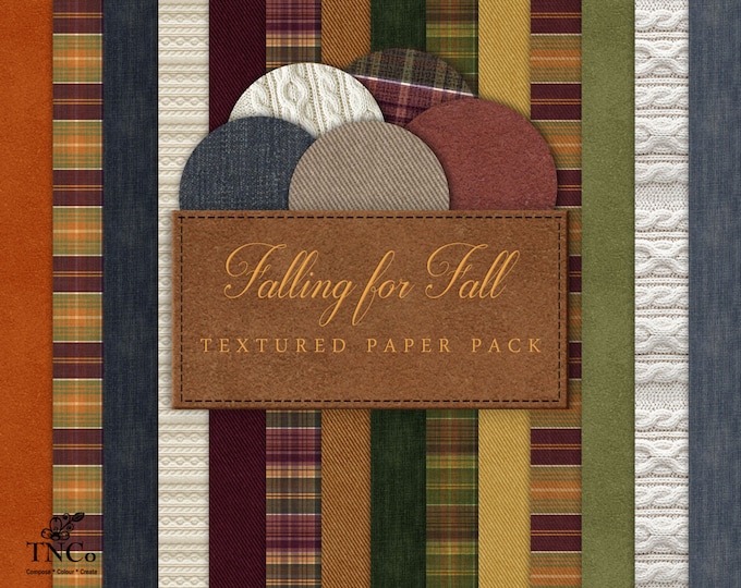 Fall Digital Paper - Digital Scrapbook Paper - Plaid Digital Paper ...