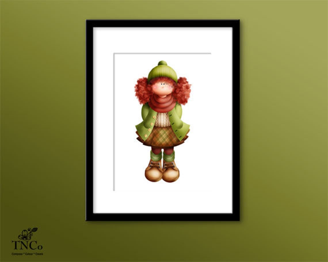 Digital Clipart Fall Clipart Pumpkin Clipart Girl | Etsy