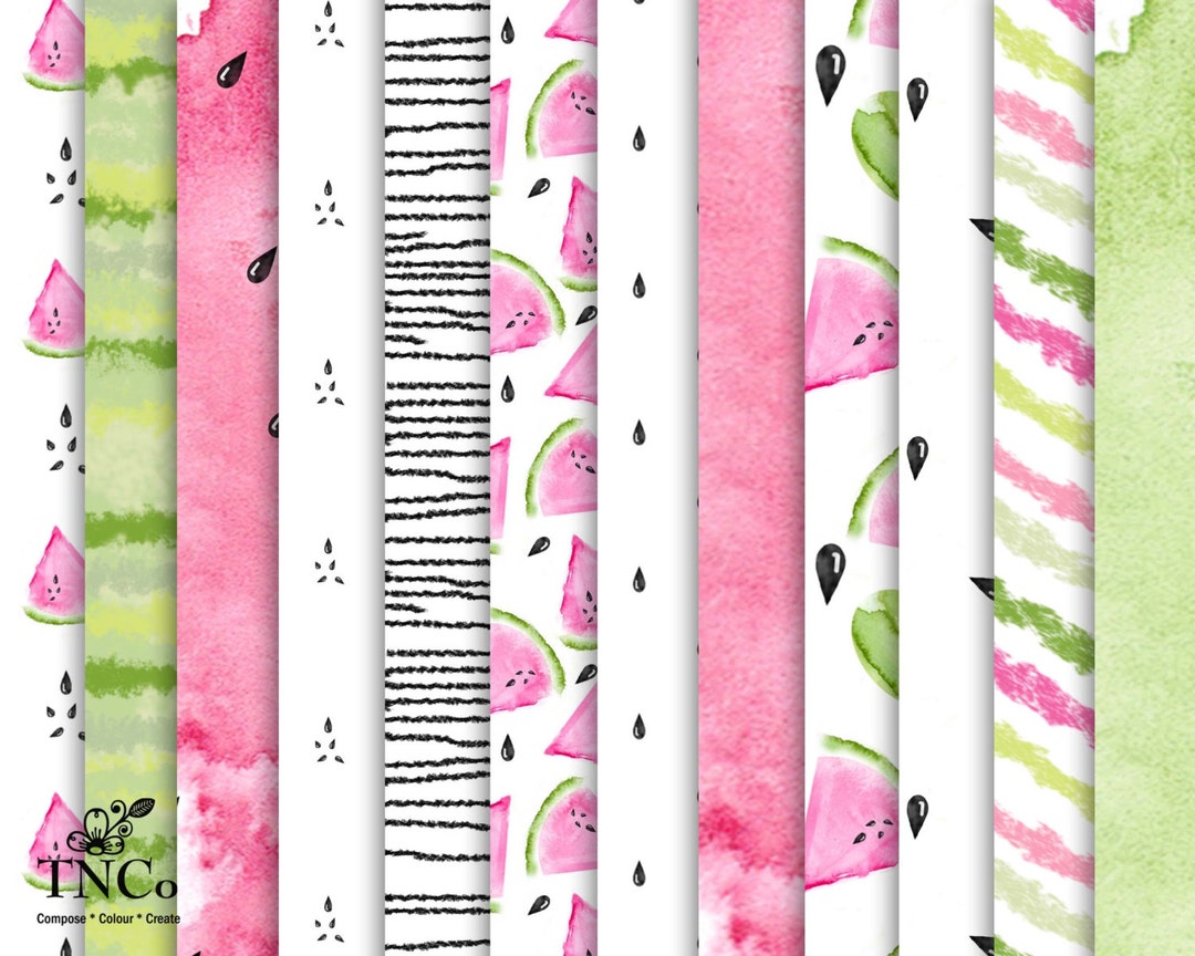 Watermelon Paper, Watercolour Watermelon, Watermelon Illustration, Pink ...