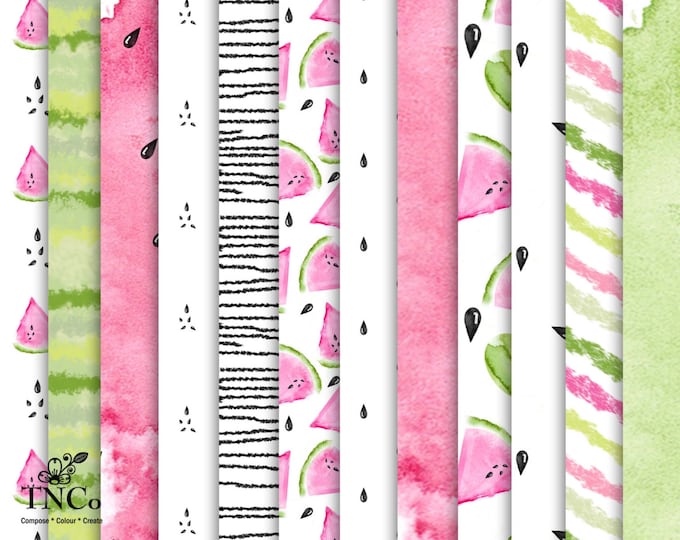 Watermelon Paper, Watercolour Watermelon, Watermelon Illustration, Pink ...