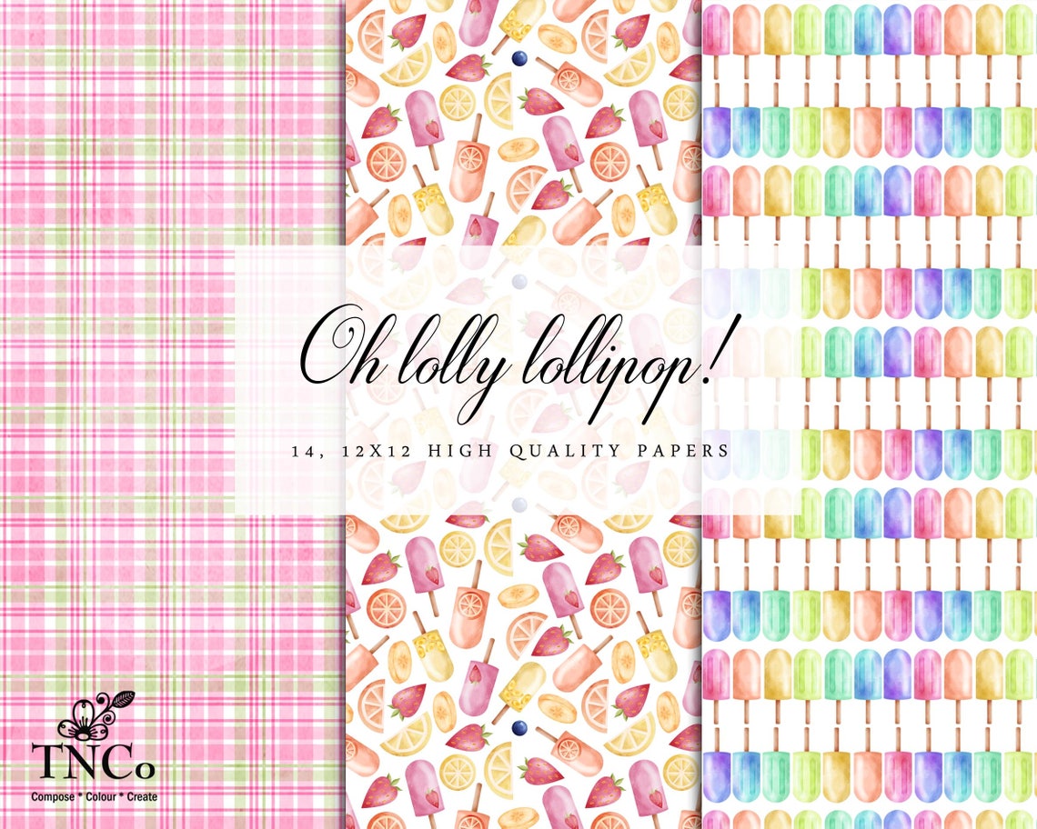 Lollipop Patterned Paper Background Paper Printable Art | Etsy