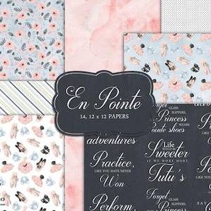 Watercolor Digital Paper - Ballerina Clipart Paper - Watercolor ...
