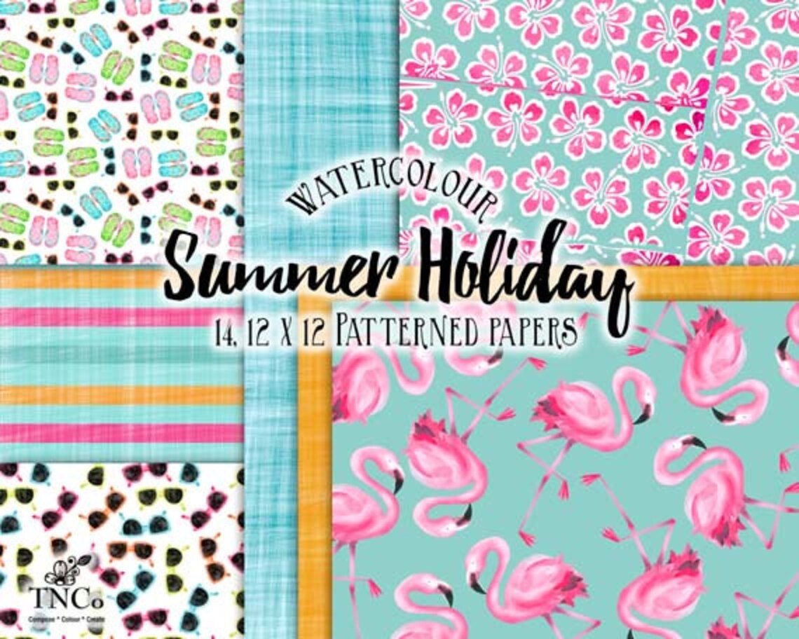 Summer Digital Paper Commercial Use Digital Paper Beach | Etsy