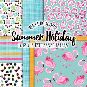 Summer Digital Paper - Commercial Use Digital Paper - Beach Party Decor ...
