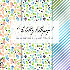Lollipop Patterned Paper - Background Paper - Printable Art - Scrapbook ...