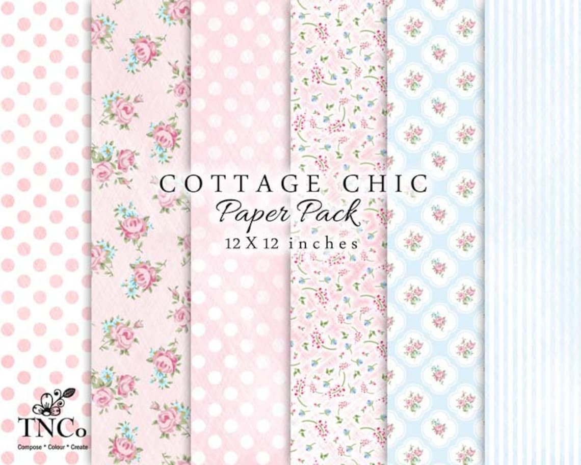 Digital Paper Pack Rose Papers Digital Pink Papers Blue | Etsy