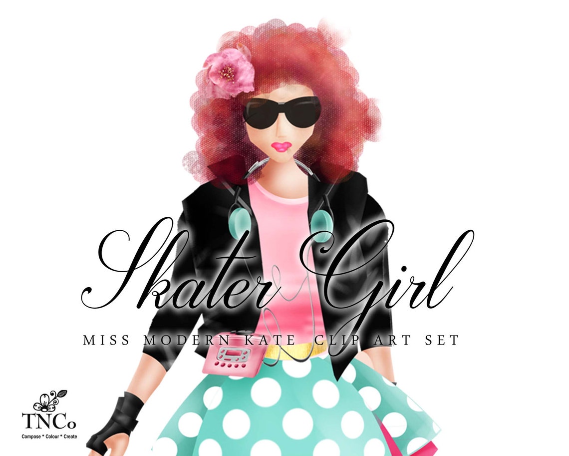 Planner Sticker Girl - Commercial Use Clip Art - Fashion Girl Clip Art ...