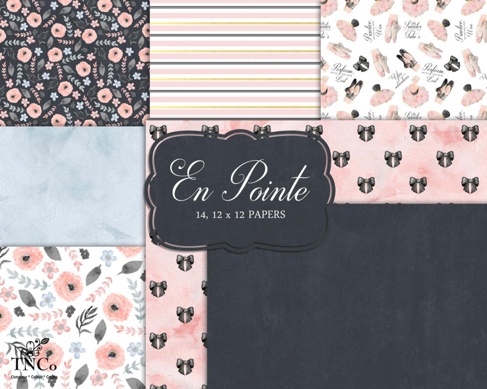 Watercolor Digital Paper - Ballerina Clipart Paper - Watercolor ...