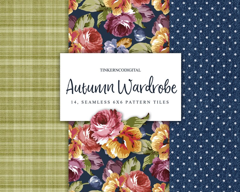 Fall Digital Paper - Seamless Digital Pattern - Autumn Scrapbook Paper ...