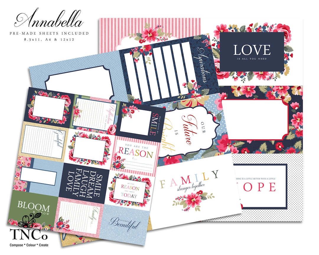 Printable Journal Cards - Digital Scrapbooking - Journals - Floral ...