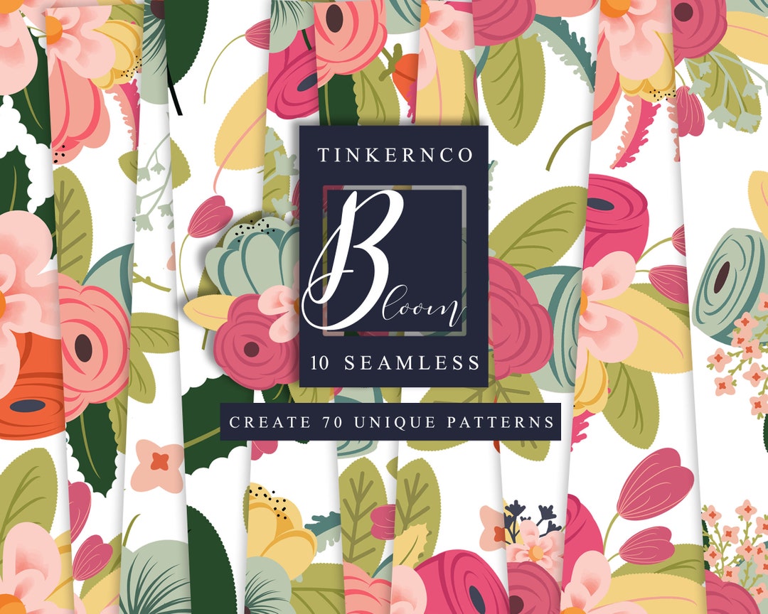 Floral Patterned Paper - Flower Pattern - Seamless Digital Paper ...