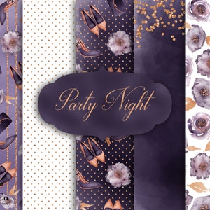 Digital Scrapbook Paper - Digital Party Paper - Digital Purple Paper ...