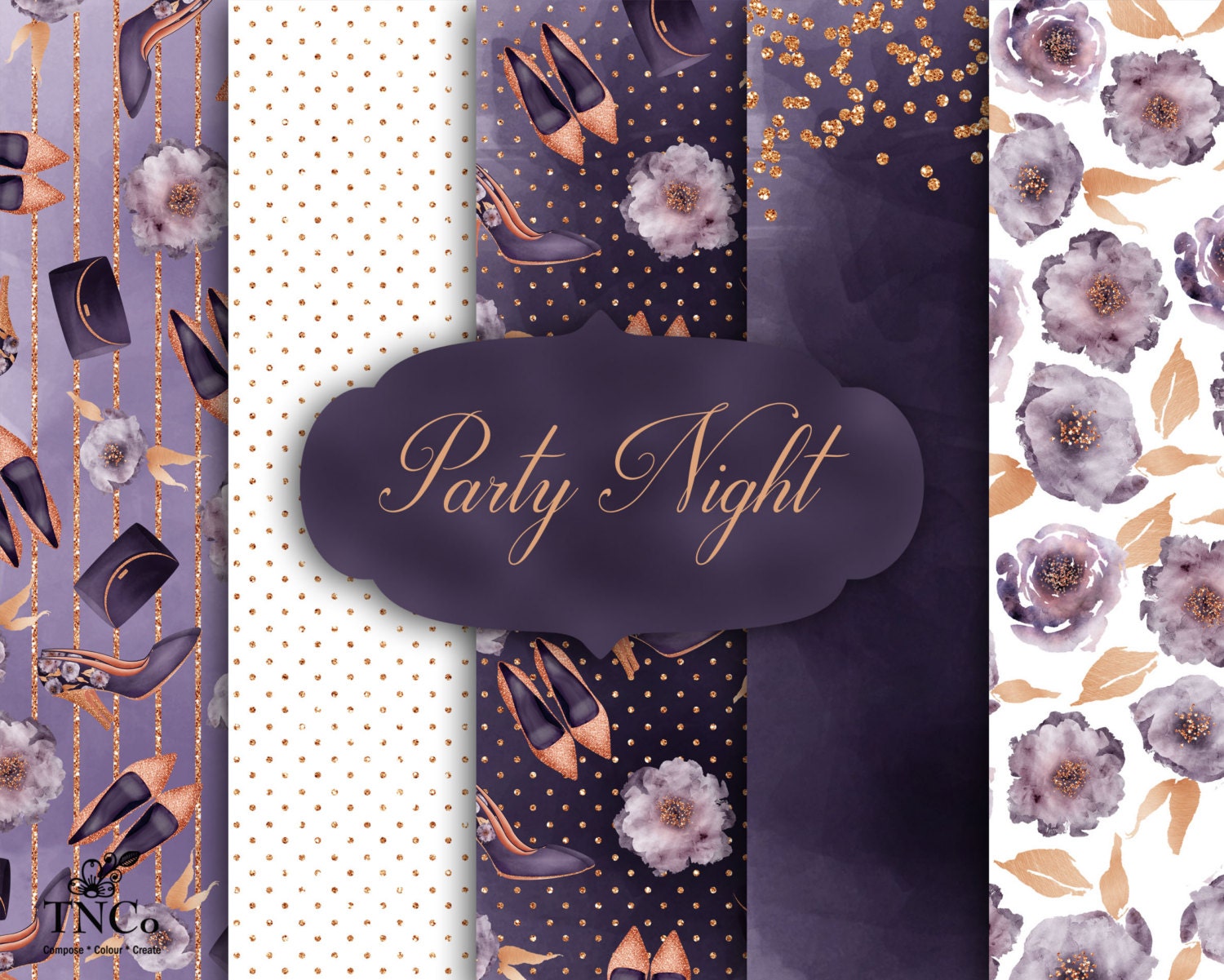 Digital Scrapbook Paper Digital Party Paper Digital Purple | Etsy