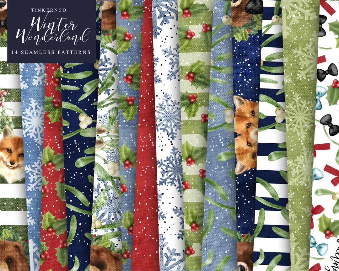 Christmas Digital Paper - Festive Seamless Pattern Tiles - Commercial ...