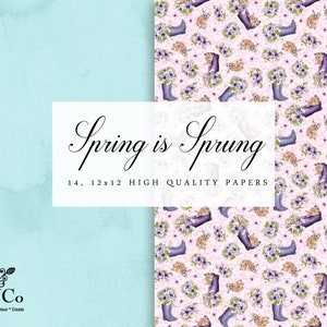 Spring Patterned Digital Papers Plaid Digital Papers Rabbit Digital ...