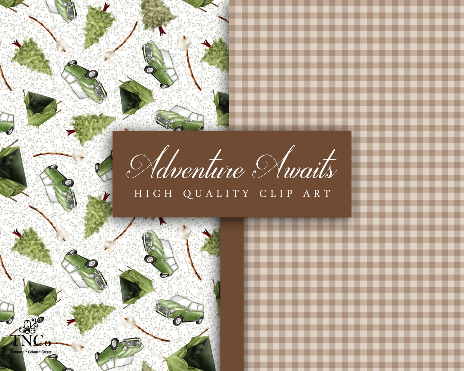 Camping Digital Papers Camping out Background Woodland | Etsy