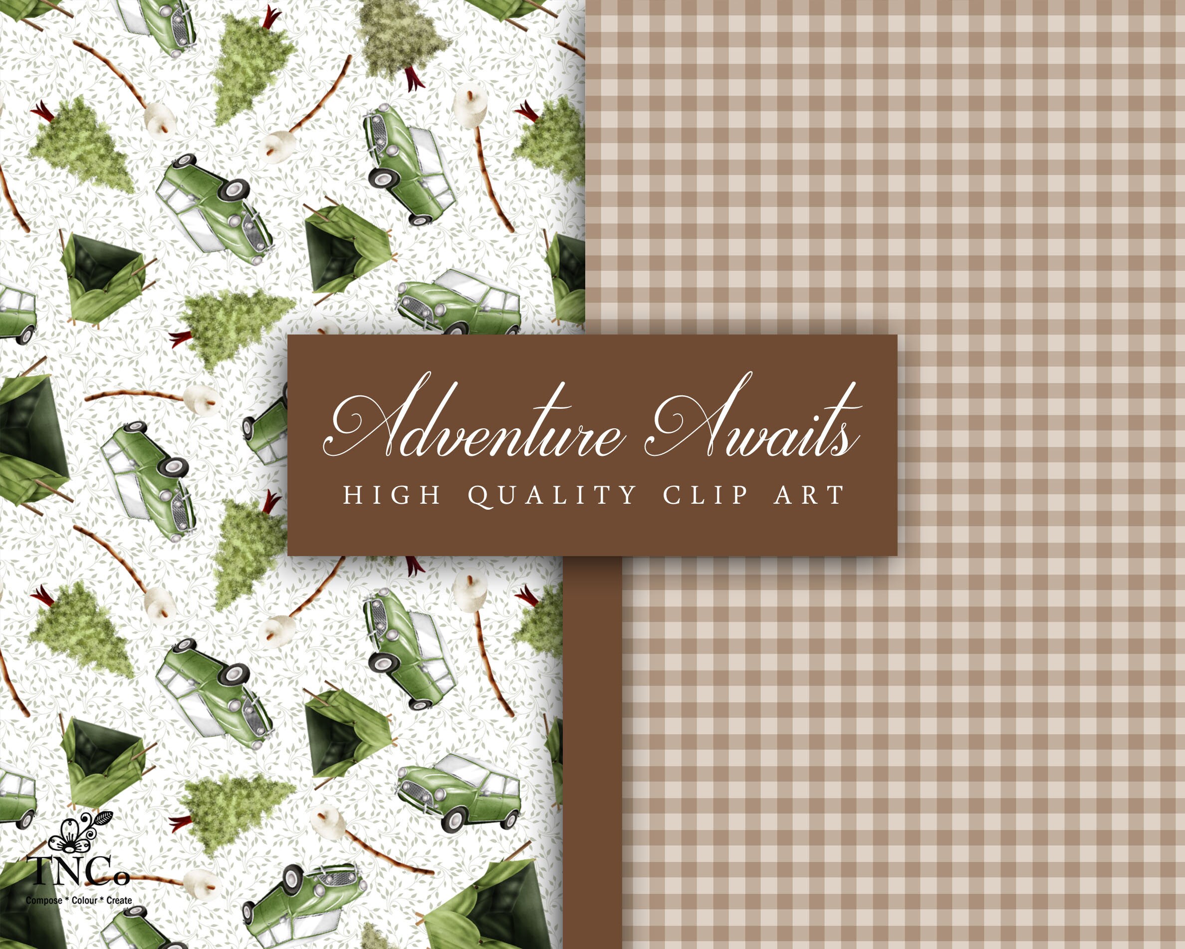 Camping Digital Papers Camping out Background Woodland | Etsy