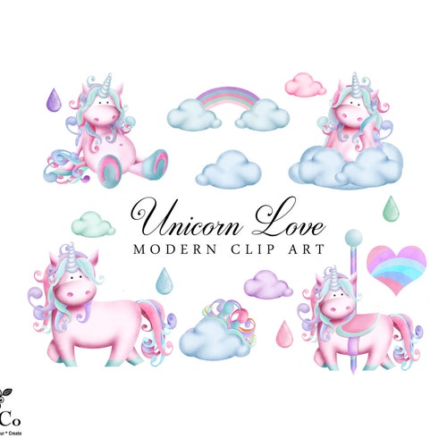 Unicorn Clipart Commercial Use Ok - Etsy