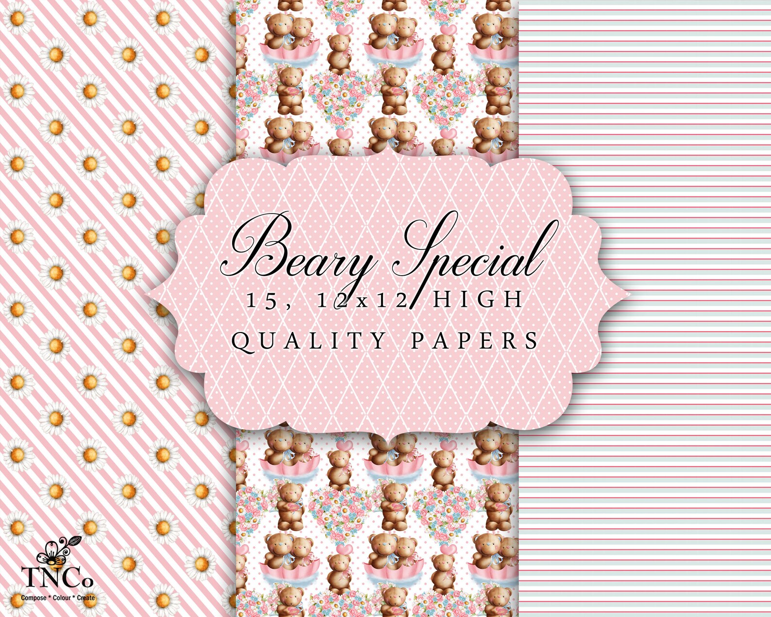 Pink Digital Paper - Digital Background - Blue Digital Paper - Digital ...