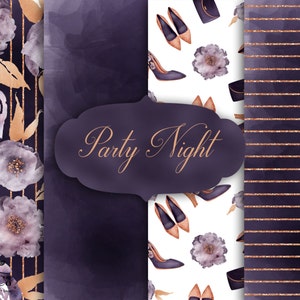 Digital Scrapbook Paper - Digital Party Paper - Digital Purple Paper ...