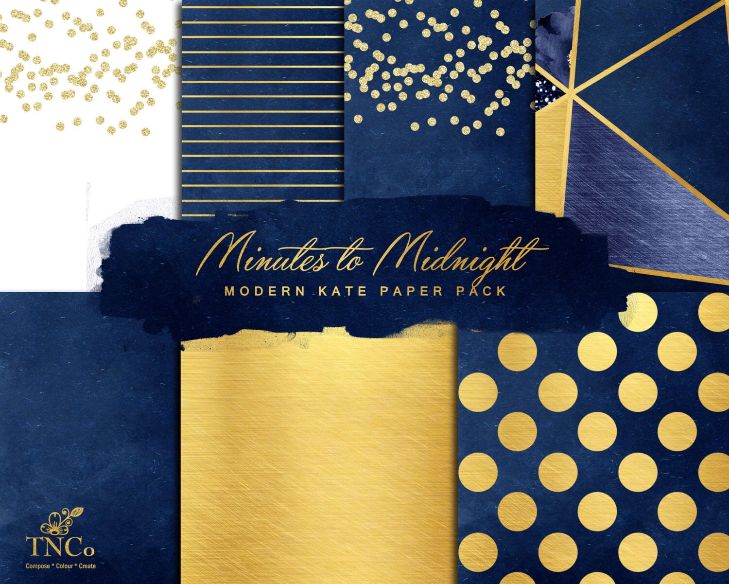 Digital scrapbook paper Gold Foil Digital Paper Digital | Etsy