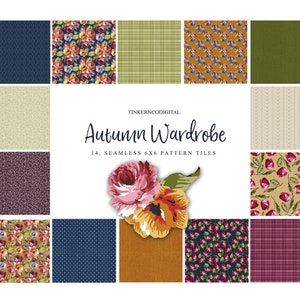 Fall Digital Paper - Seamless Digital Pattern - Autumn Scrapbook Paper ...