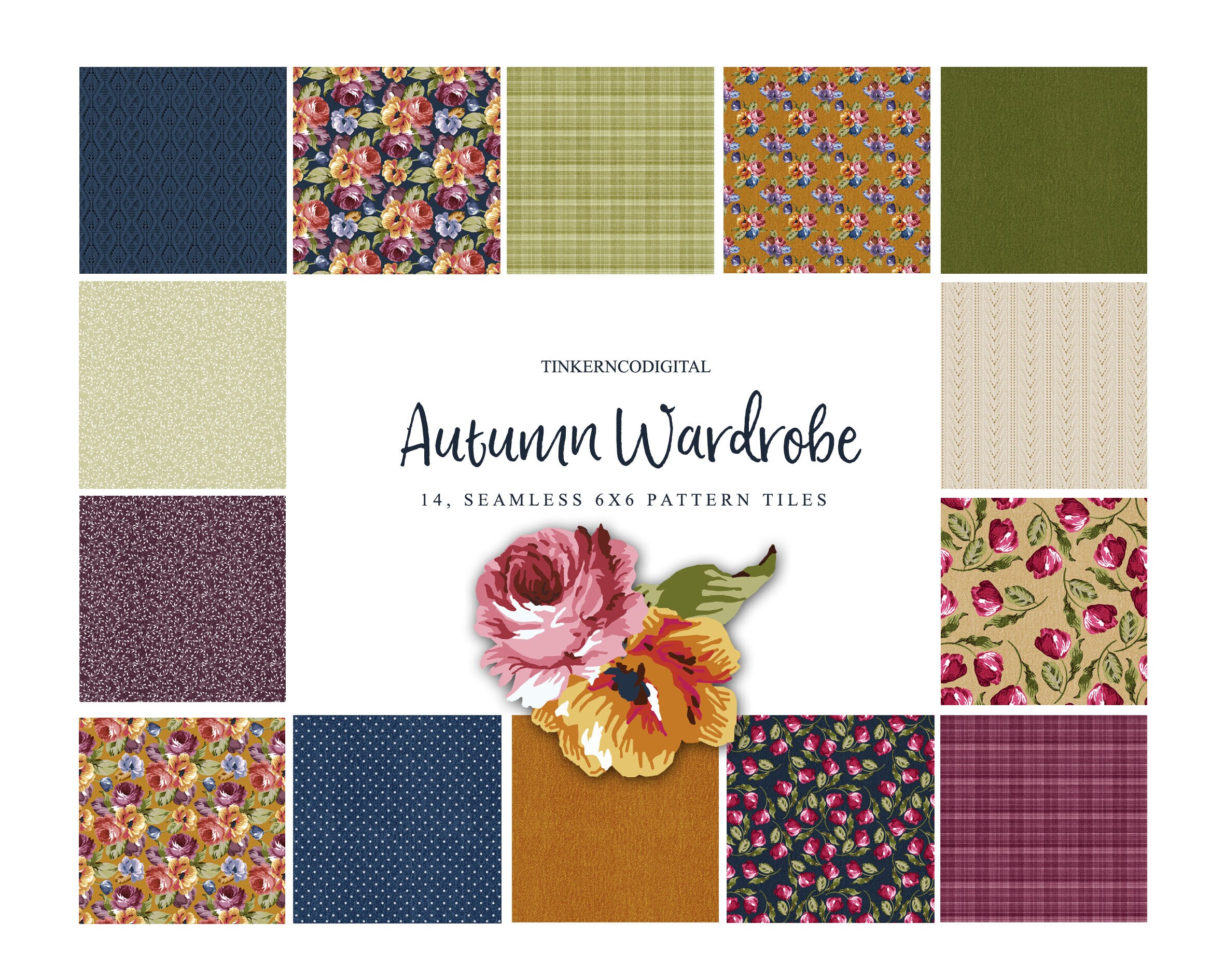 Fall Digital Paper - Seamless Digital Pattern - Autumn Scrapbook Paper ...