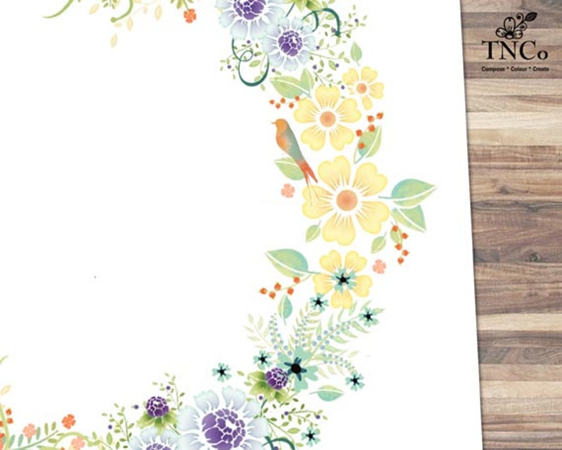 Flower Frame Clipart Floral Digital Frame Botanical Art - Etsy