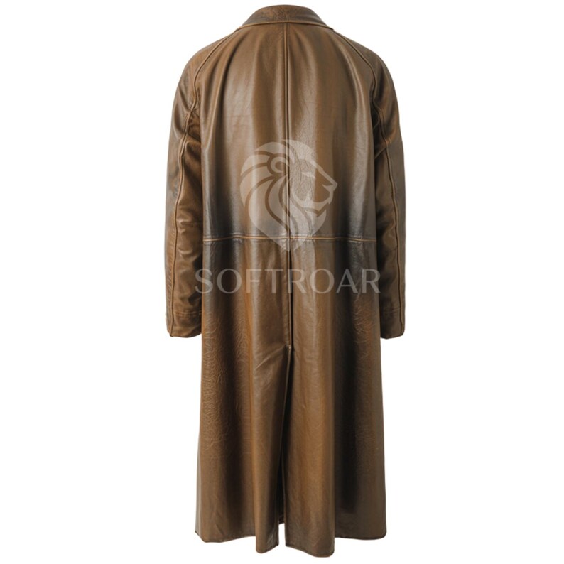 Men's Genuine Leather Trench Coat: Classic Long Brown Style Coat - Etsy